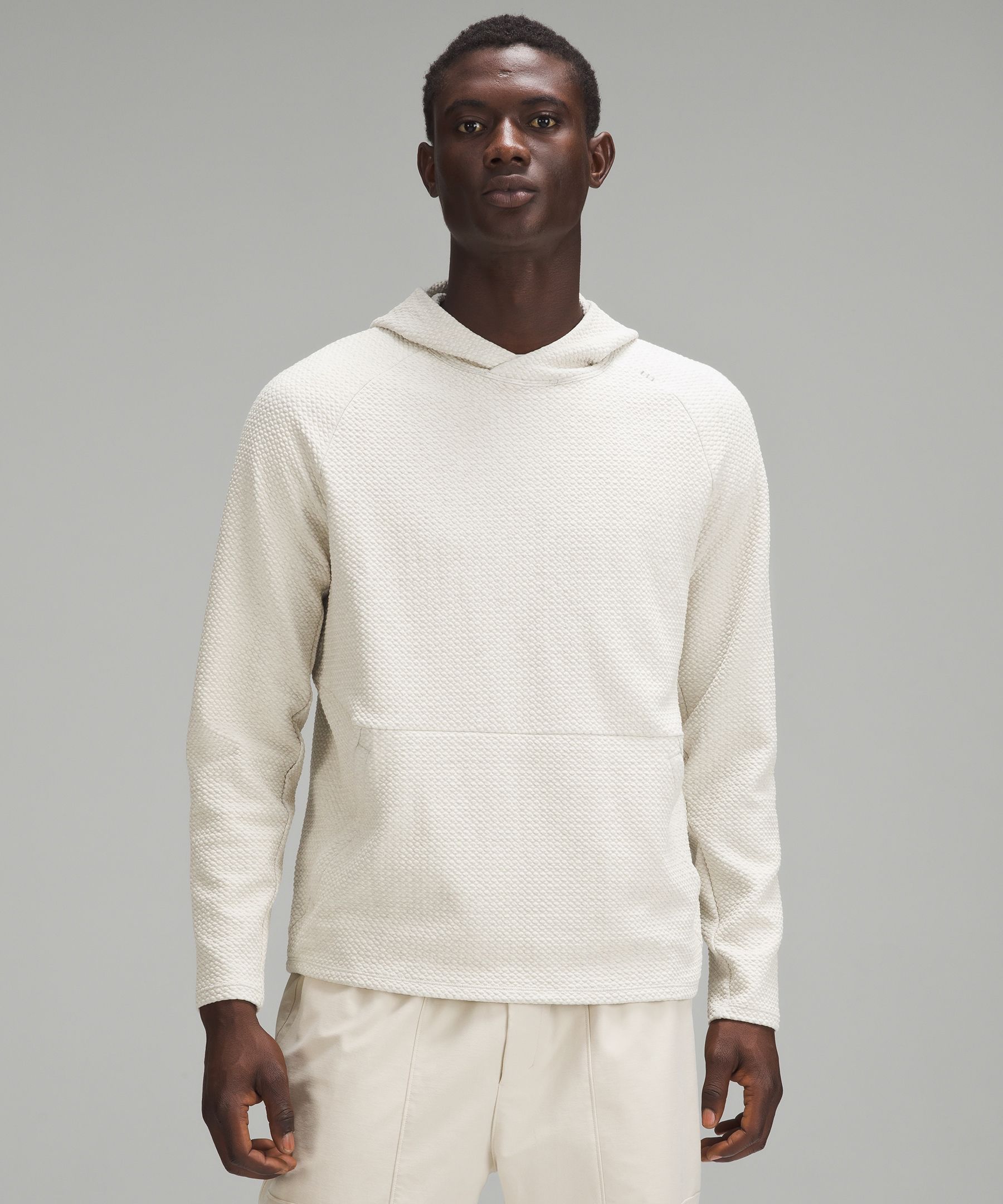 Lululemon At Ease Hoodie - Heathered Bone/Black | Editorialist